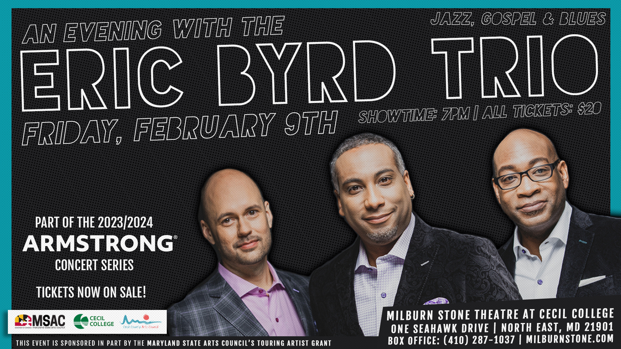 AN EVENING WITH ERIC BYRD TRIO – Cecil County Arts Council