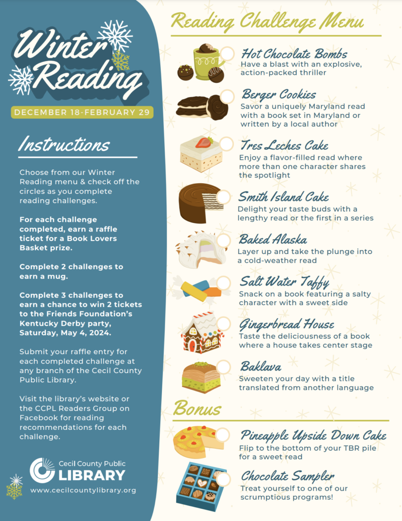CCPL Winter Reading Challenge – Cecil County Arts Council