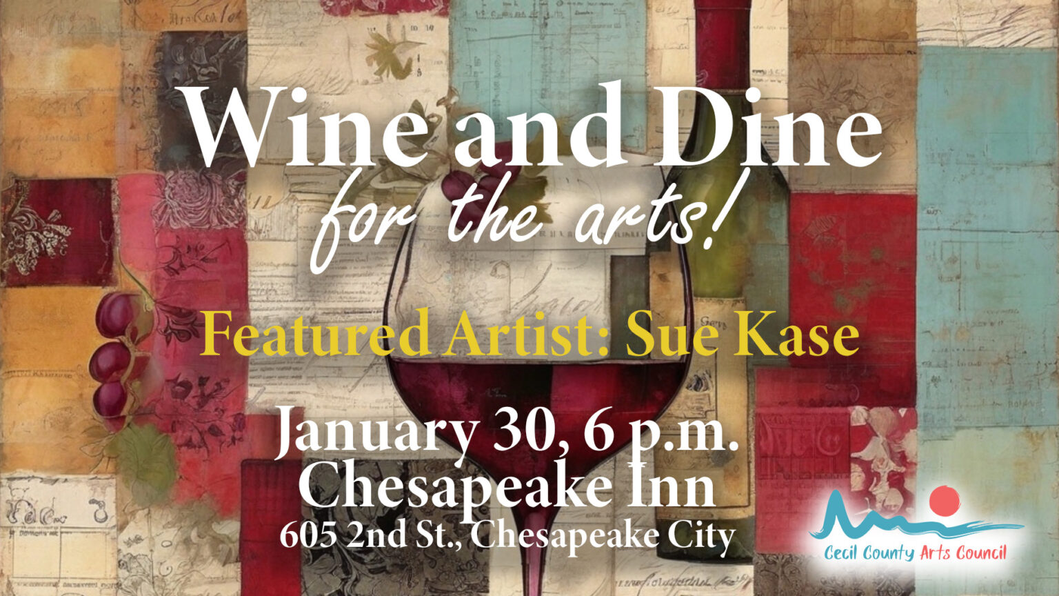 January’s Wine & Dine for the Arts – Cecil County Arts Council